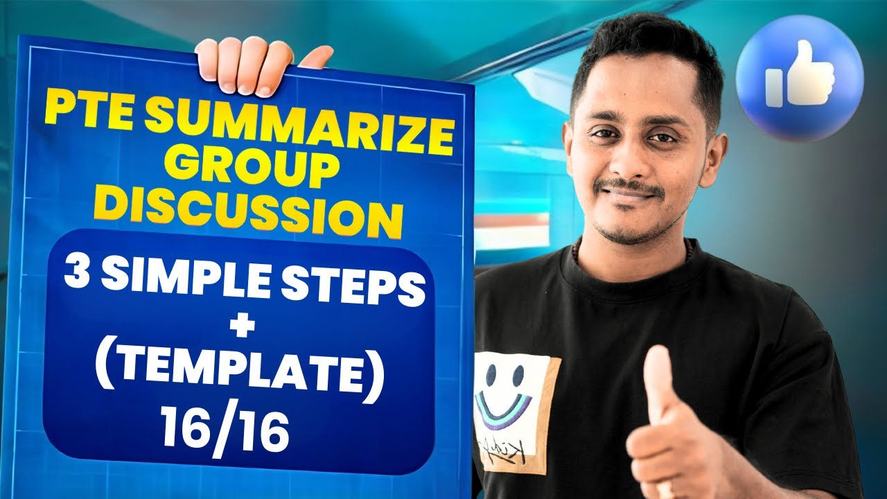 PTE Summarize Group Discussion 🎯 | 3 Easy Steps + Template (Score 16/16 ...