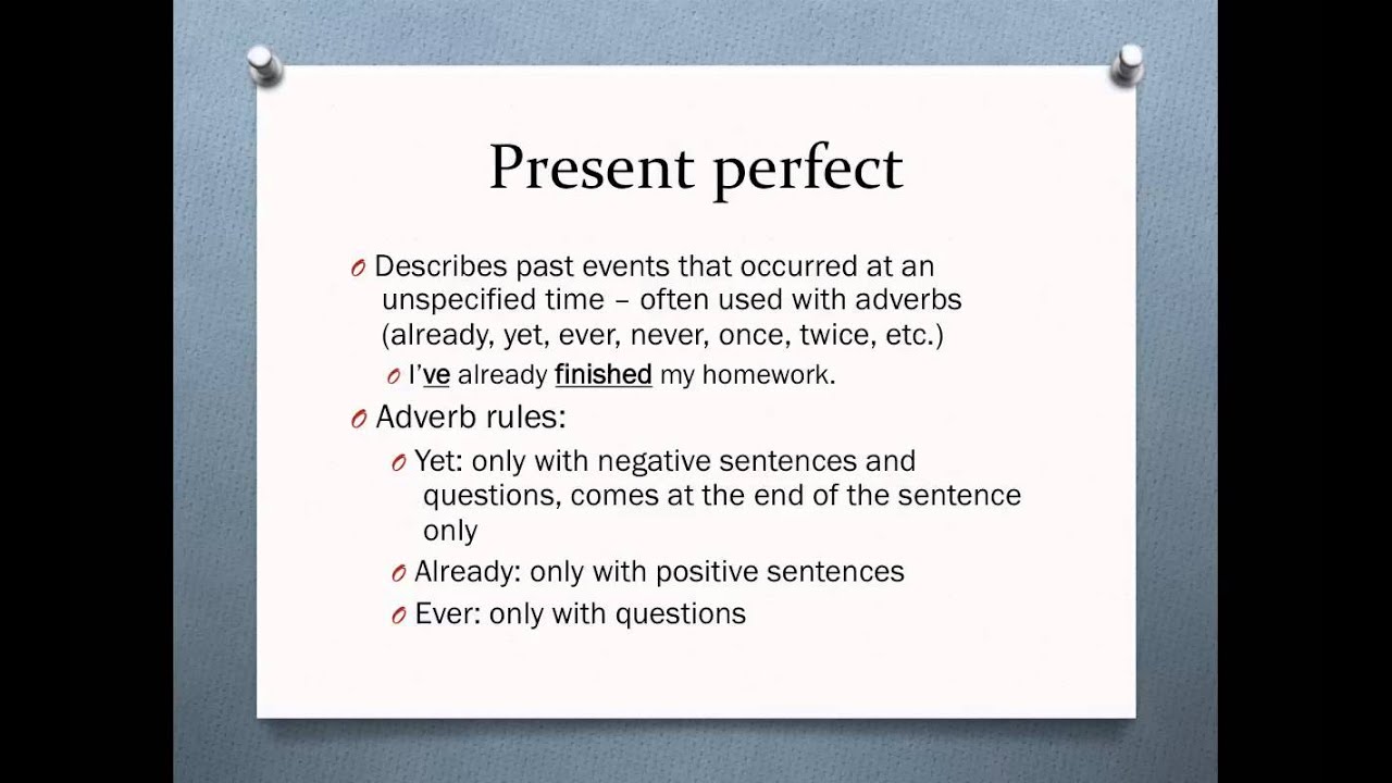 Present perfect - Advanced I - YouTube