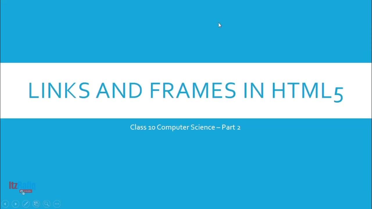 Links and Frames in HTML5 - Class 10 Computer Science Part 2 - YouTube
