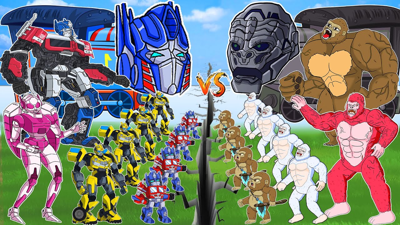 Transformer 7 robot Autobot vs. Titan King Kong: Optimus Prime ...