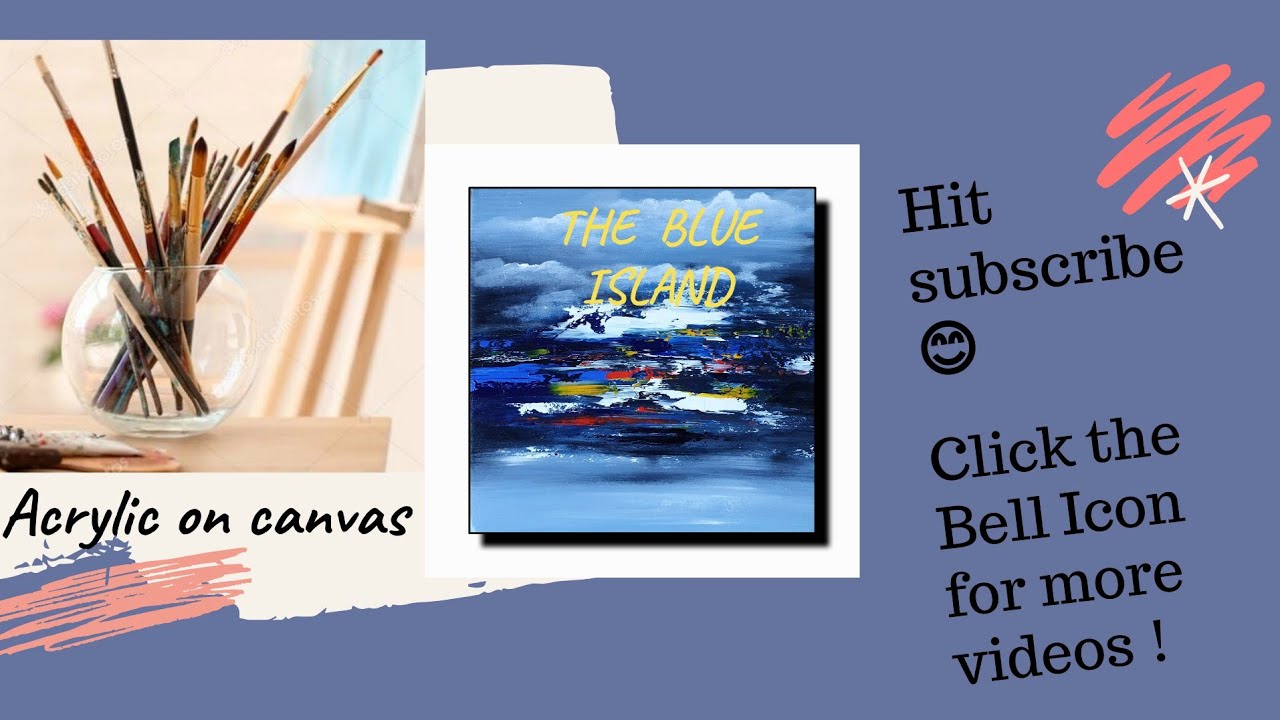 Blue Island Abstract Art | Acrylic on Canvas | Abstract Landscape ...