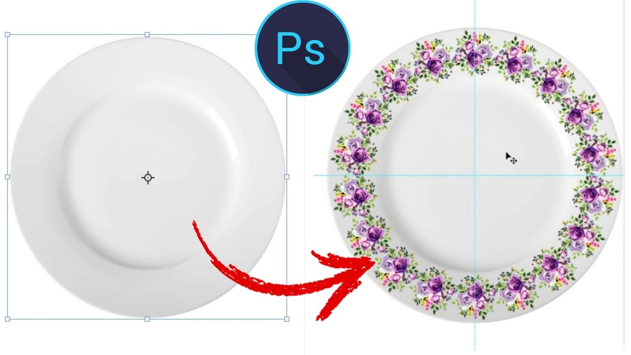 || How to add flowers in plane plates || Photoshop || PS. 3D - YouTube