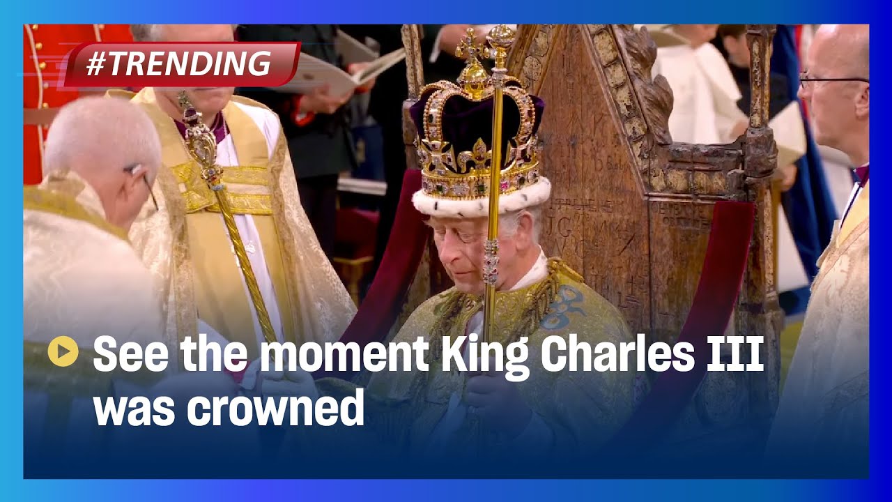 King Charles III formally crowned at Westminster Abbey in London - YouTube