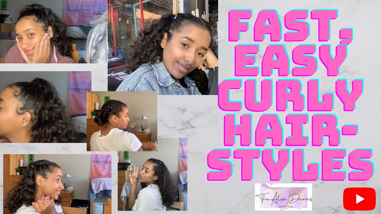 7 Cute, Fast and Easy CURLY hair styles - YouTube