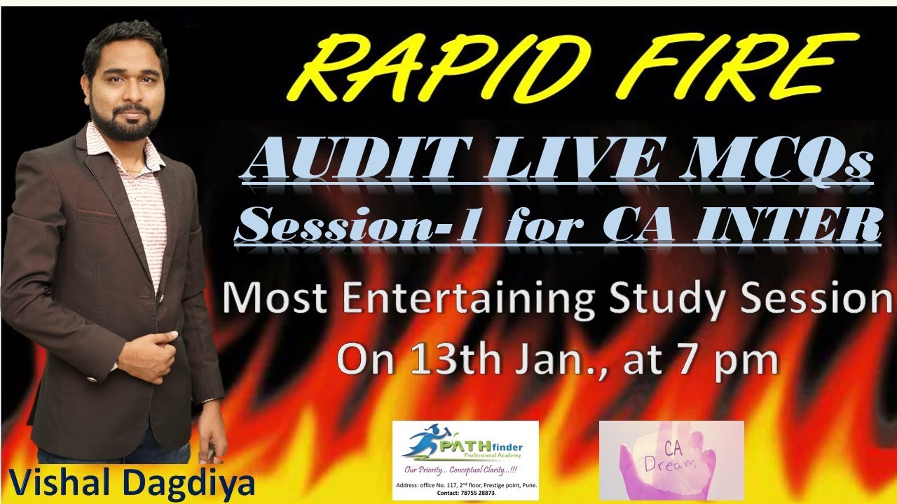 Live Rapid Fire MCQ session-1 | CA Inter Audit | By Vishal Dagdiya - YouTube