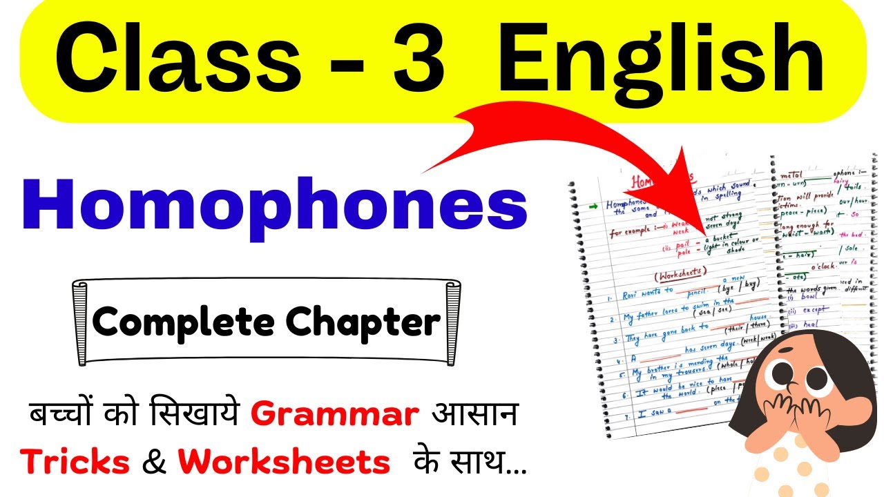 Class 3 Homophones| Homophones in English grammar| English Worksheet ...