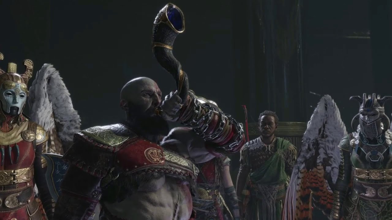 God of War Ragnarok - General Kratos blows Gjallarhorn - YouTube