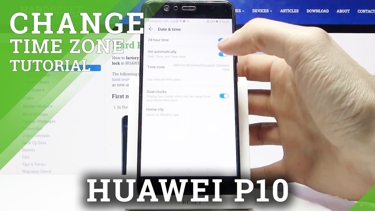 How to Change Date & Time in HUAWEI P10 – Time Settings - YouTube