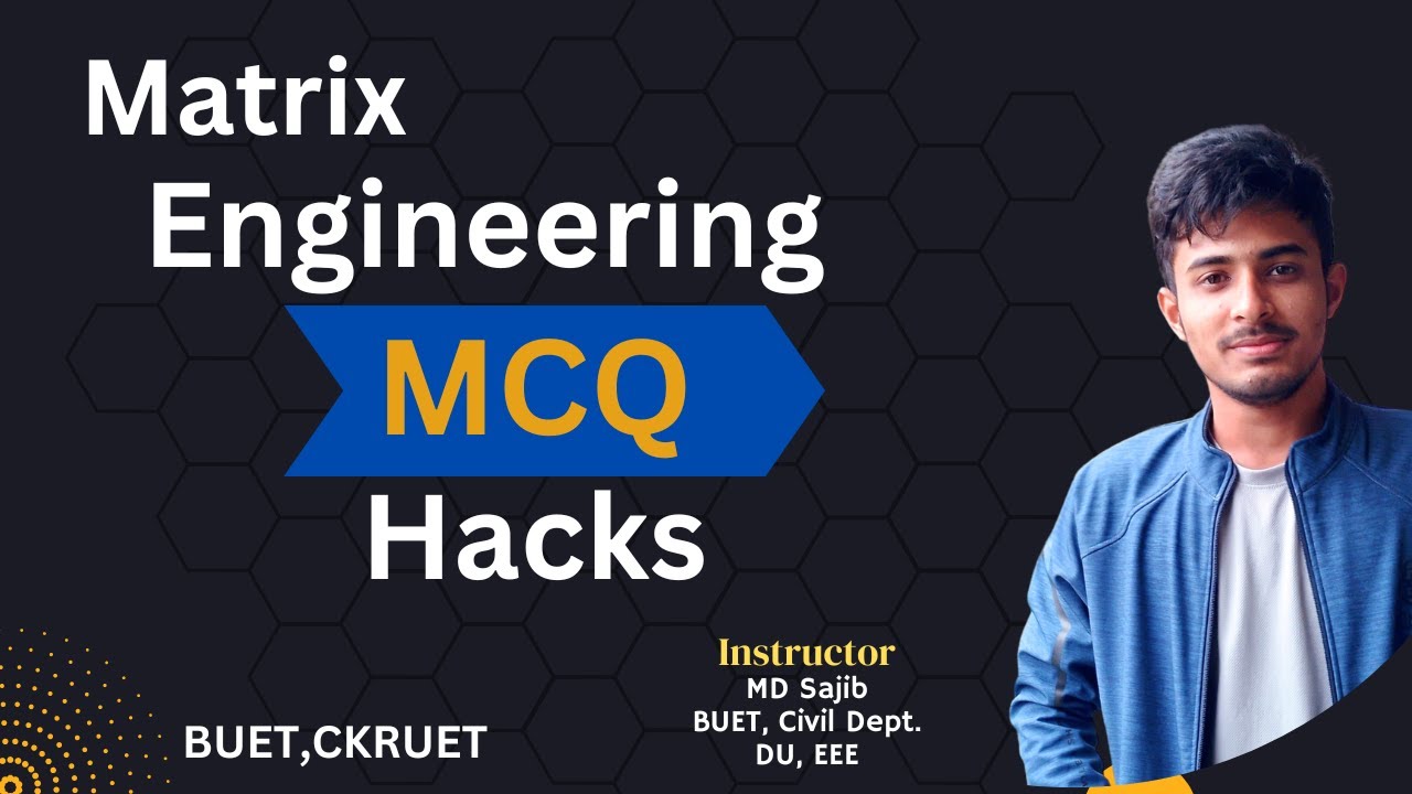 Engineering MCQ solve | short tricks and Tips | Matrix | MD Sajib ...