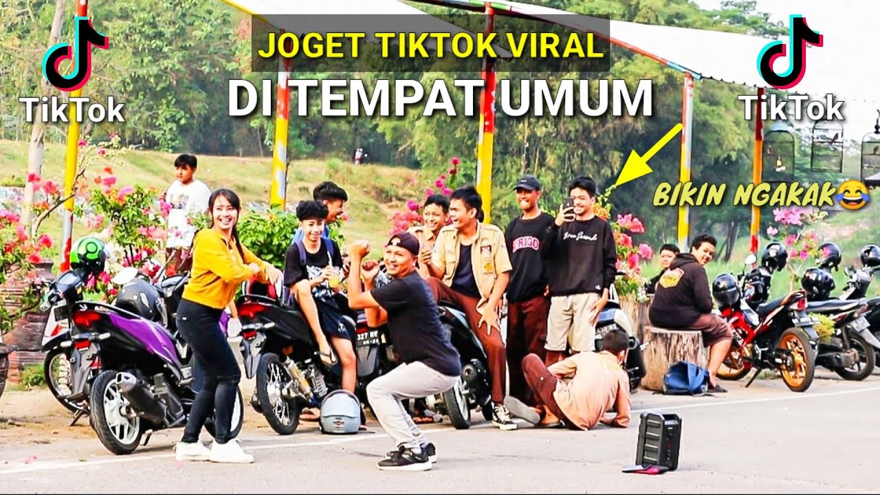JOGET TIKTOK DI DEPAN ORANG LAGI NONGKRONG DI TEMPAT UMUM BIKIN NGAKAK ...