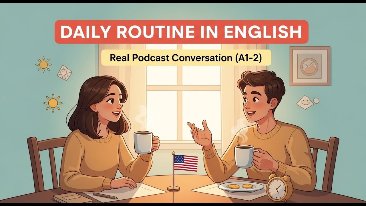 Daily Routine in English (A1–A2) | Real Podcast Conversation for ...