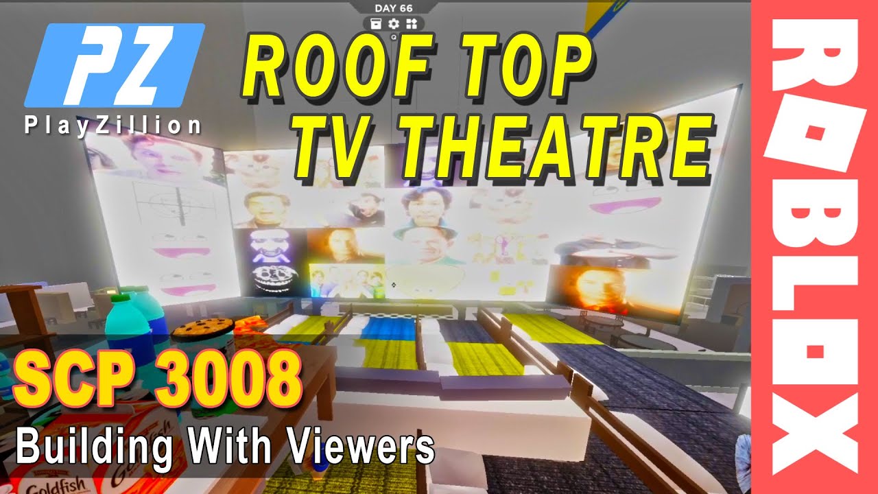 Roof Top HUGE TV Theatre Tour - Built With Viewers in ROBLOX SCP 3008 ...