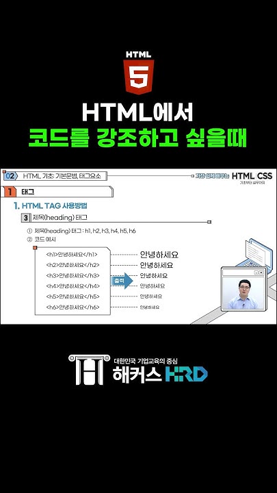 Htmlcss Html에서 코드를 강조하고 싶을 때 Html Css Coding 기업교육 웹개발 개발자 코딩