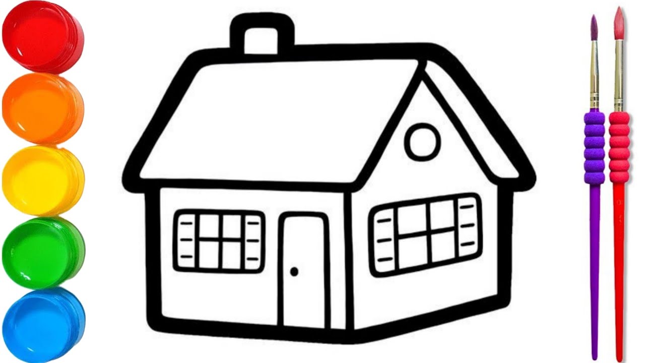 how to draw an easy house for beginners - YouTube