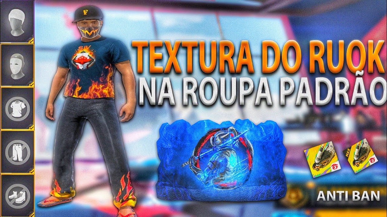 TEXTURA DO RUOK NA PADRÃO +SKIN DE GELO!! PEGA NO FF NORMAL/ FF MAX ...