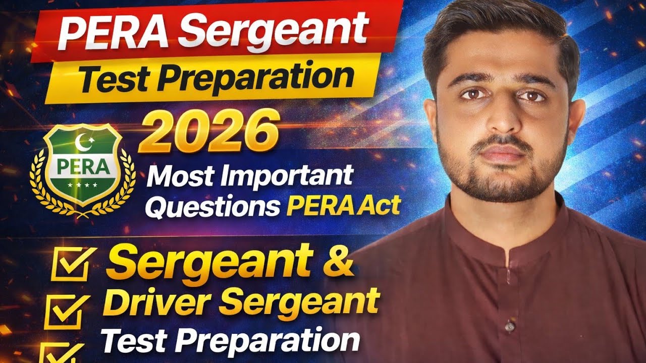 PERA Sergeant Driver Sergeant Test prepration|Important Questions PERA ...