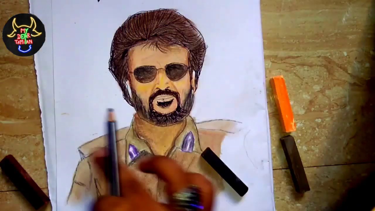 Darbar rajini drawing - YouTube