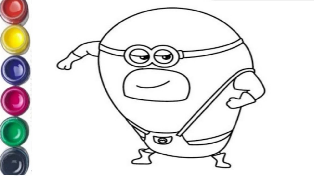 Cute Mega Minion Dave Drawing for kids | Painting & Coloring for kids ...