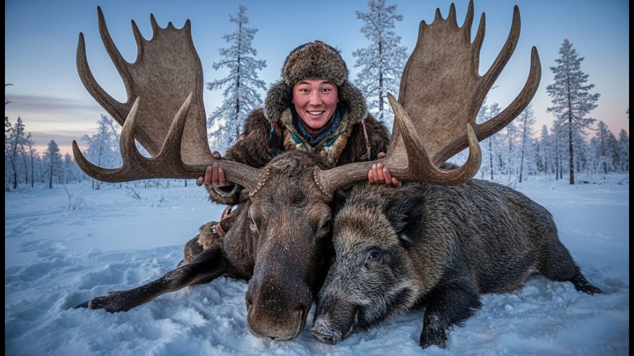 Hunting Moose and Wild boar weighing 5,000 kg at −96 °F | One shot ...