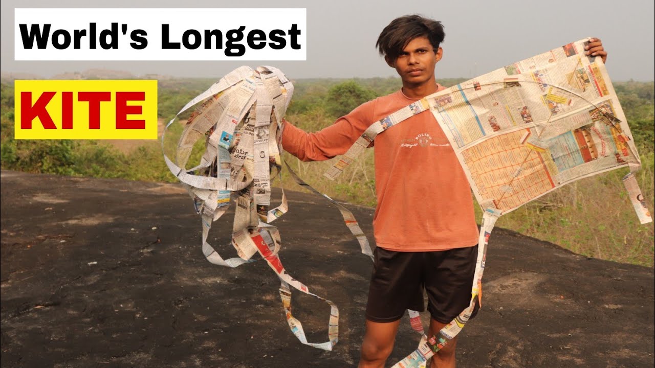 100 meter kite | Longest Tailed Kite Ever Made 😱 | making | Kannada ...