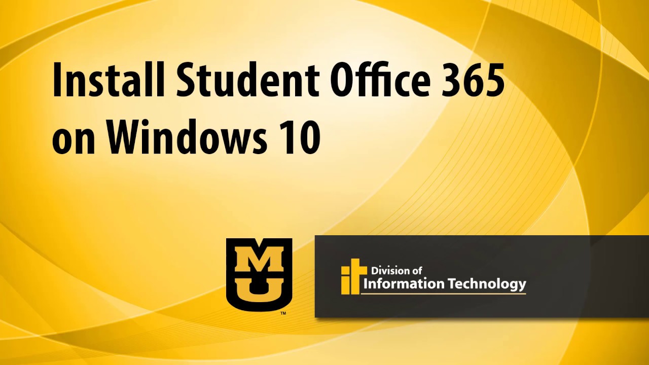 Install Student Office 365 on Windows 10 - YouTube