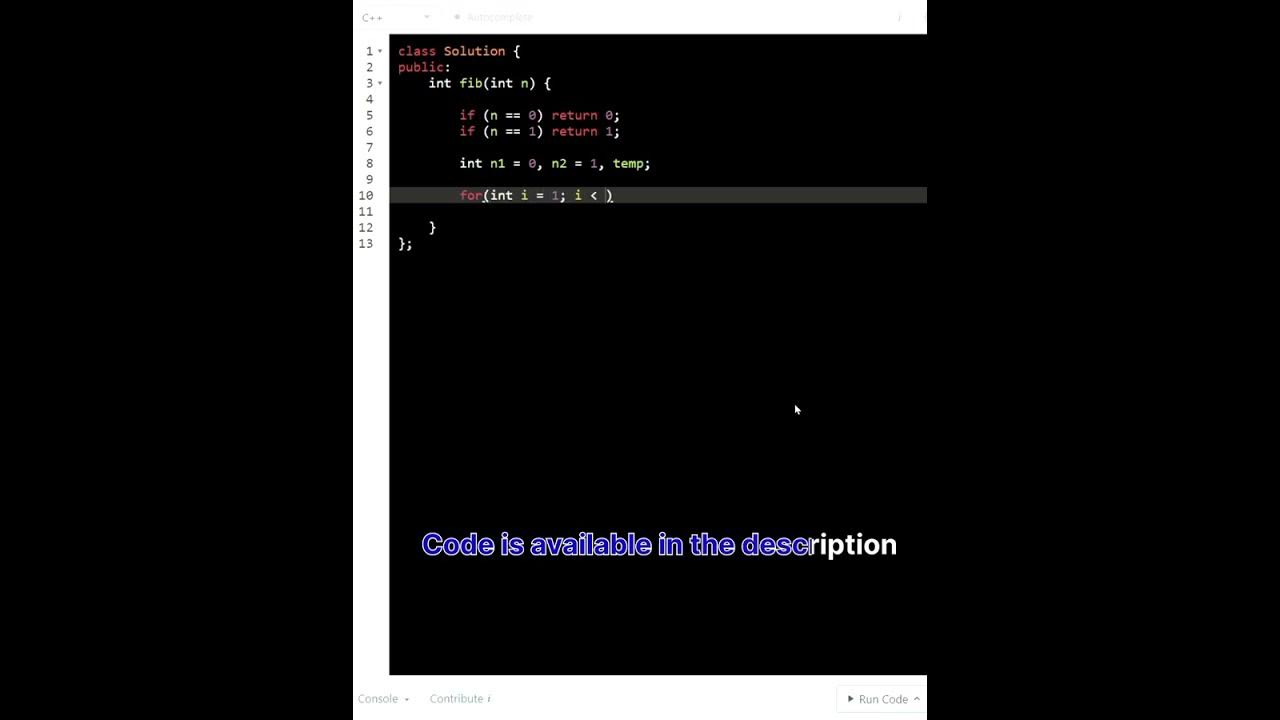Fibonacci Number Leetcode Solution Day 8 Shorts Youtube 4097