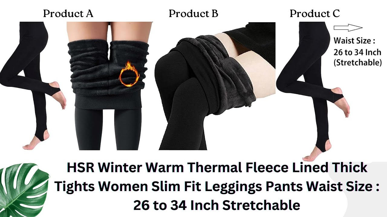 HSR Winter Warm Thermal Fleece Lined Thick Tights Women Slim Fit ...