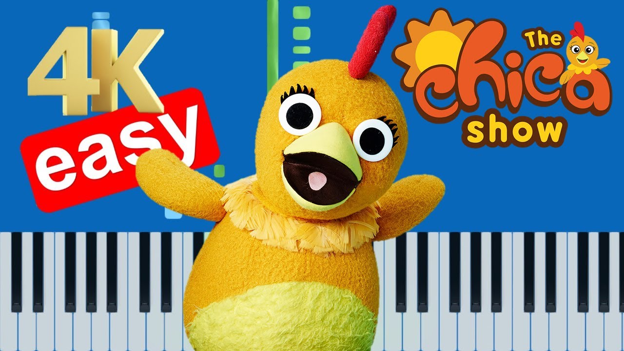 The Chica Show Theme Song (Slow Easy) Beginner Piano Tutorial 4K - YouTube