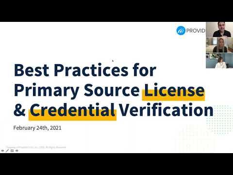 Best Practices for Primary Source License and Credential Verification ...