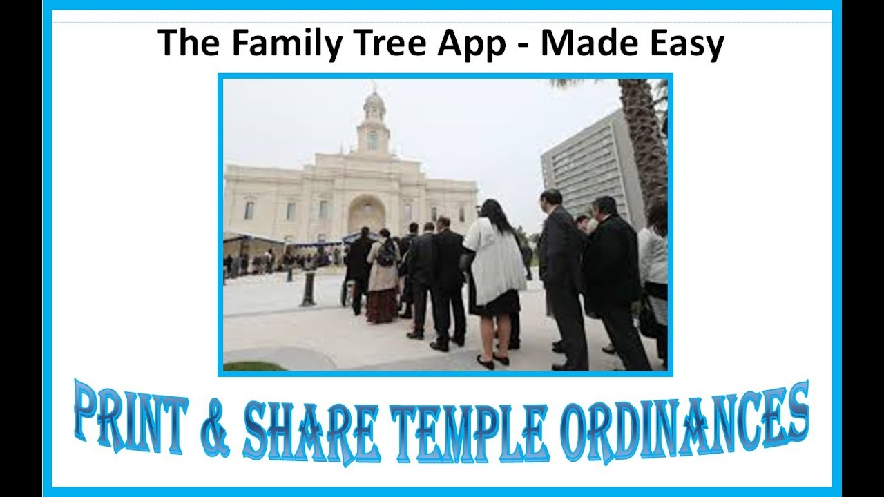 How to Print or Share Temple Ordinances Using the Family Tree App - YouTube