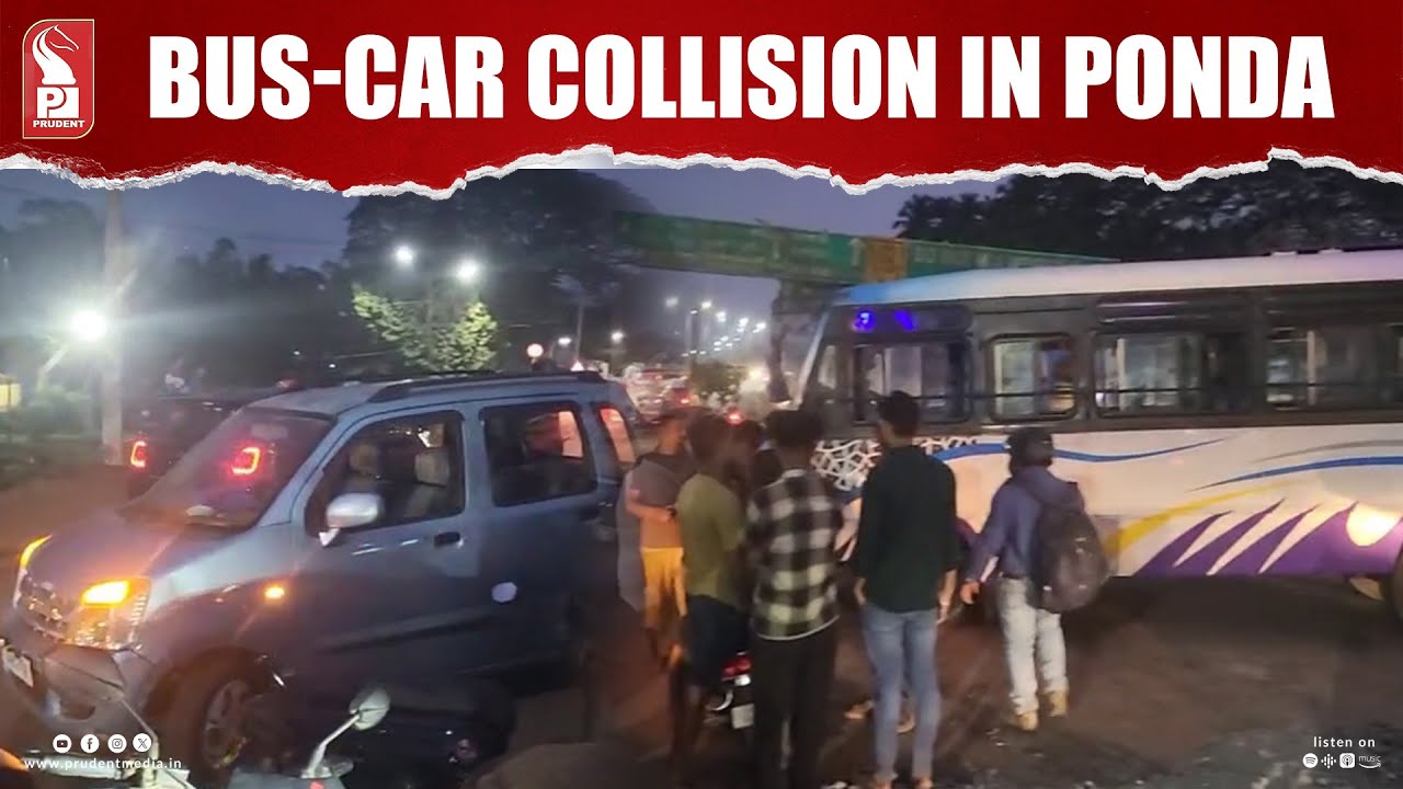 Bus-Car Collision in Shapur, Ponda - YouTube