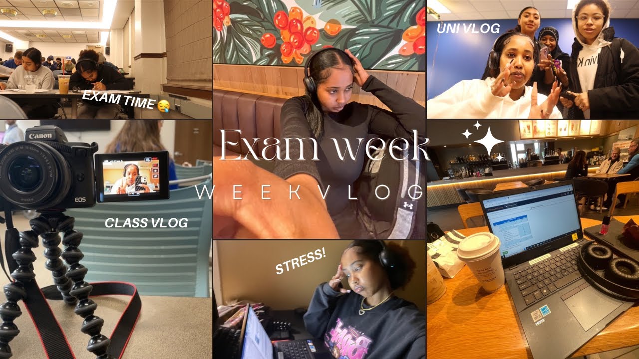 Exam week vlog uni | studying | taking exam | productive | hectic week ...