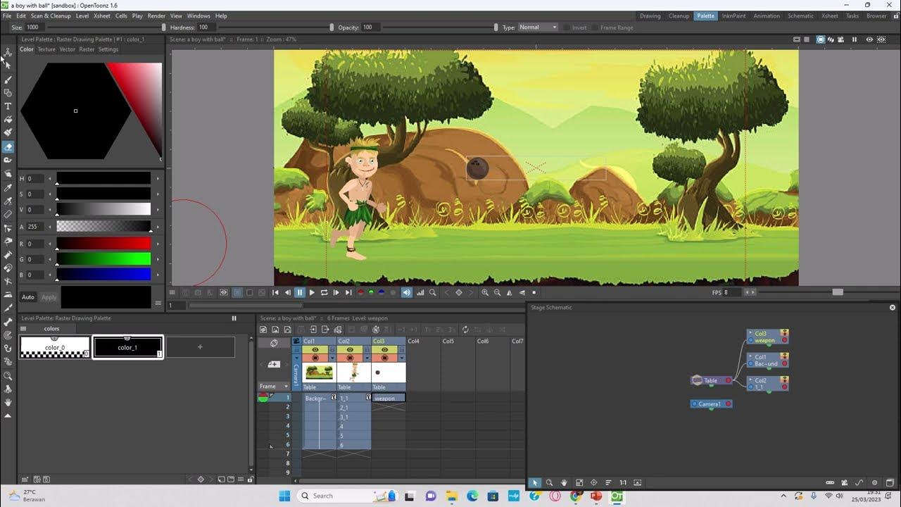 OpenToonZ Tutorial (Part 1)~ 3. Adding a Background and Another Object - YouTube