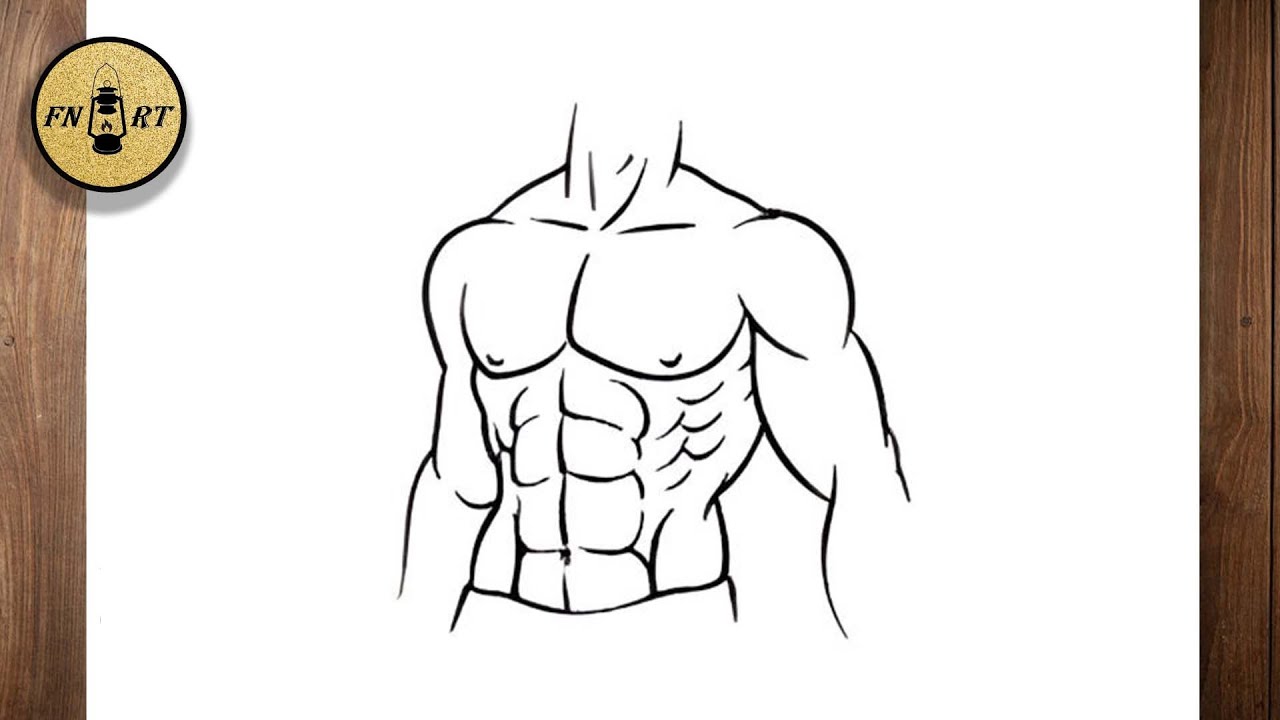 How to draw abs easy step by step - YouTube