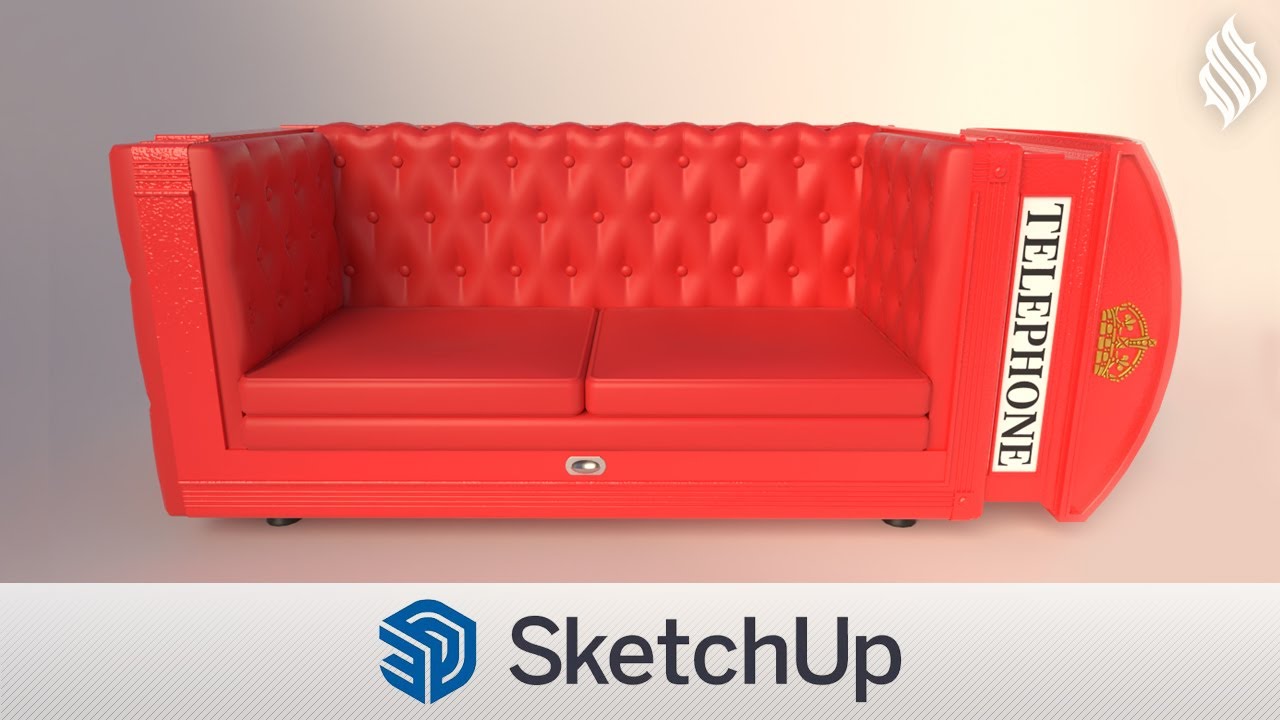 3D Modeling Red Telephone Box Sofa [SketchUp Tutorial] - YouTube