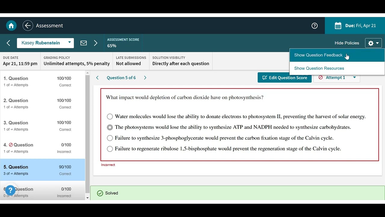 Viewing student work on an Assessment - YouTube