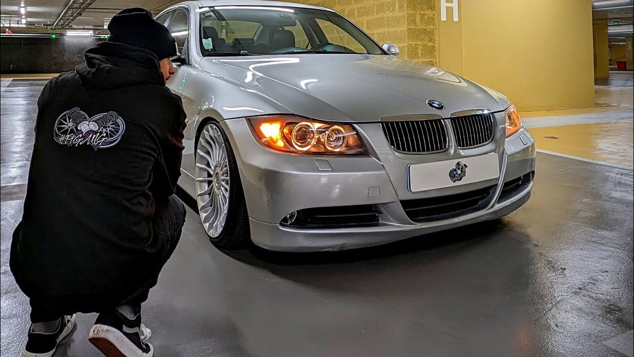 BMW e90 19" wheels lowered - YouTube