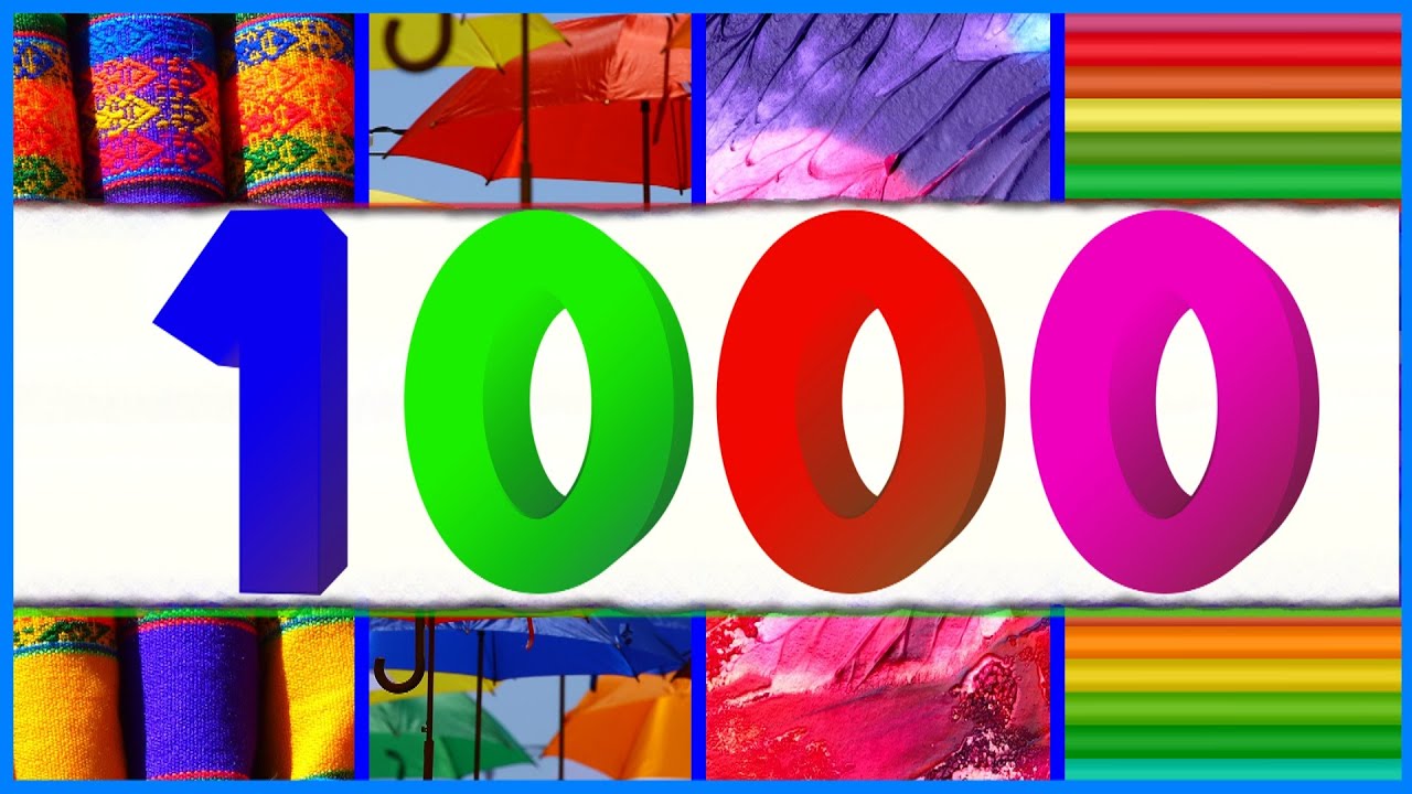 Numbers 1-1000 colorful 3D | Números de 1 a 1000 coloridos 3D | 1000 ...