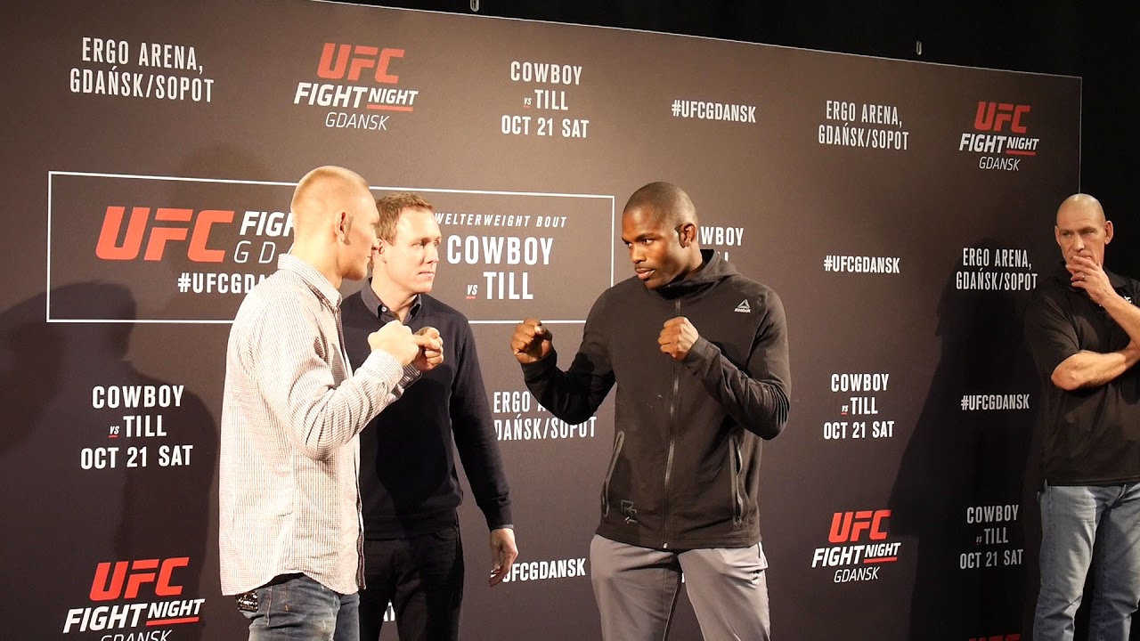 Oskar Piechota Jonathan Wilson staredown UFC Fight Night 118 Gdansk ...