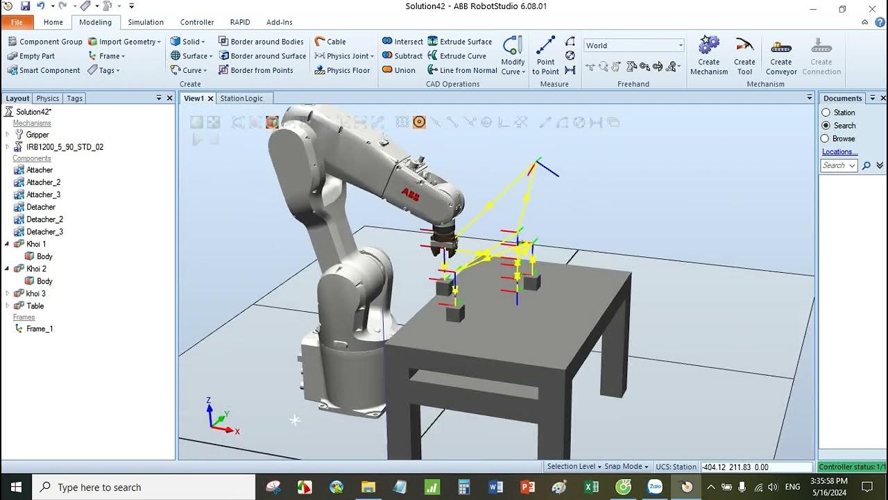 Một bài thực hành Robot Gắp - Thả cơ bản bởi phần mềm RobotStudio - YouTube