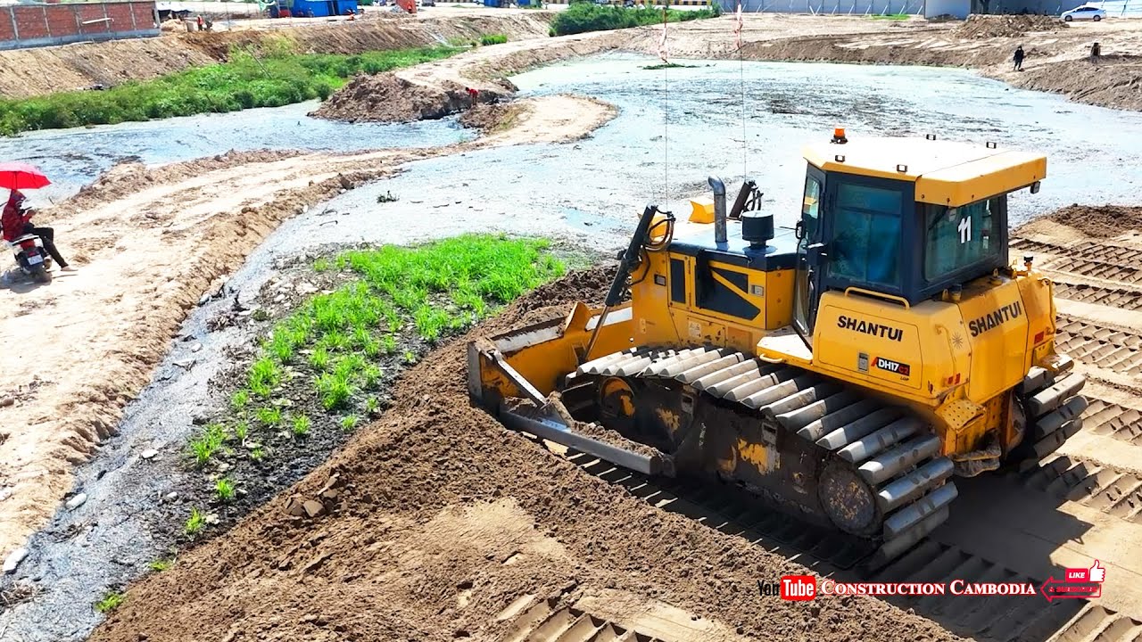 Best Filling Sand Move Dirt Out By Skills Shantui DH17c2 Dozer Pushing ...