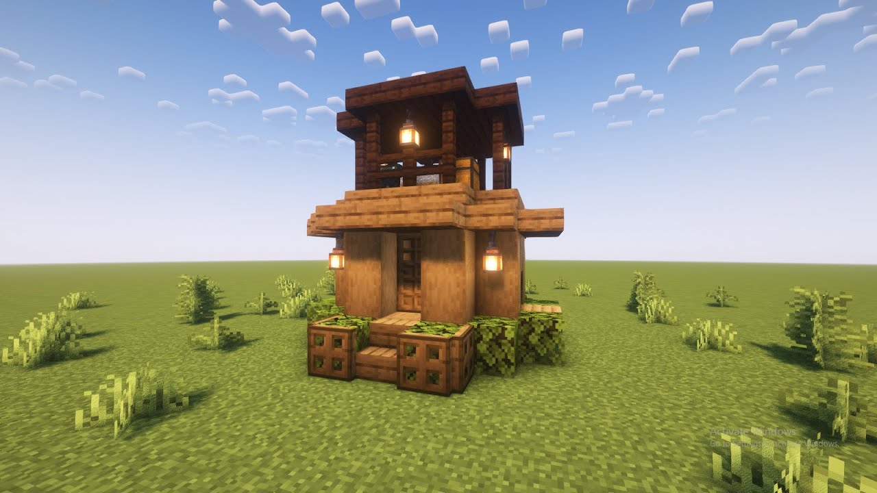 Easy Oak Starter House For Survival In Minecraft - YouTube