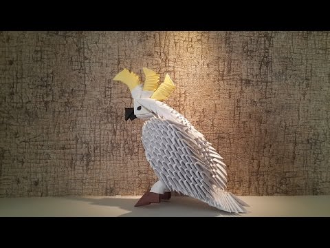 3D Origami Kakadu Papağanı Yapımı (3D Origami Cockatoo  Parrot)