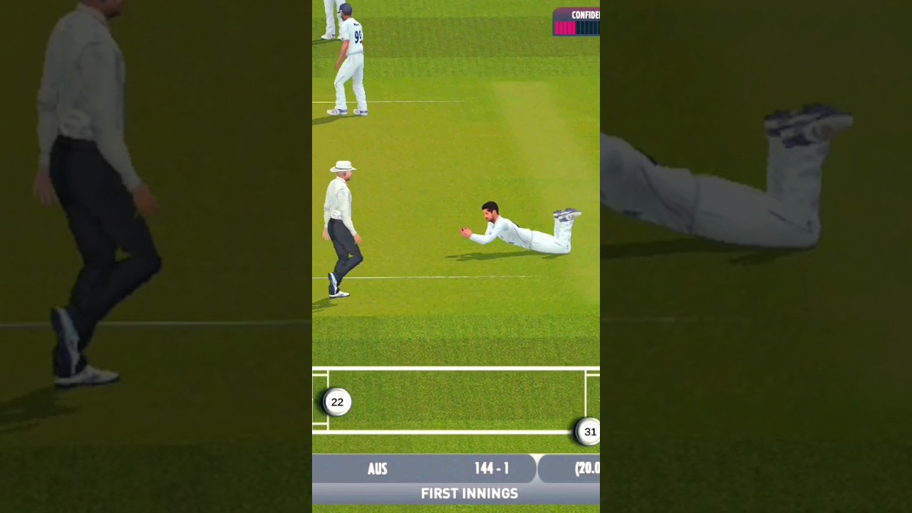 Unbelievable Diving Catch In Test Cricket.😱#realcricket22 #shorts # ...