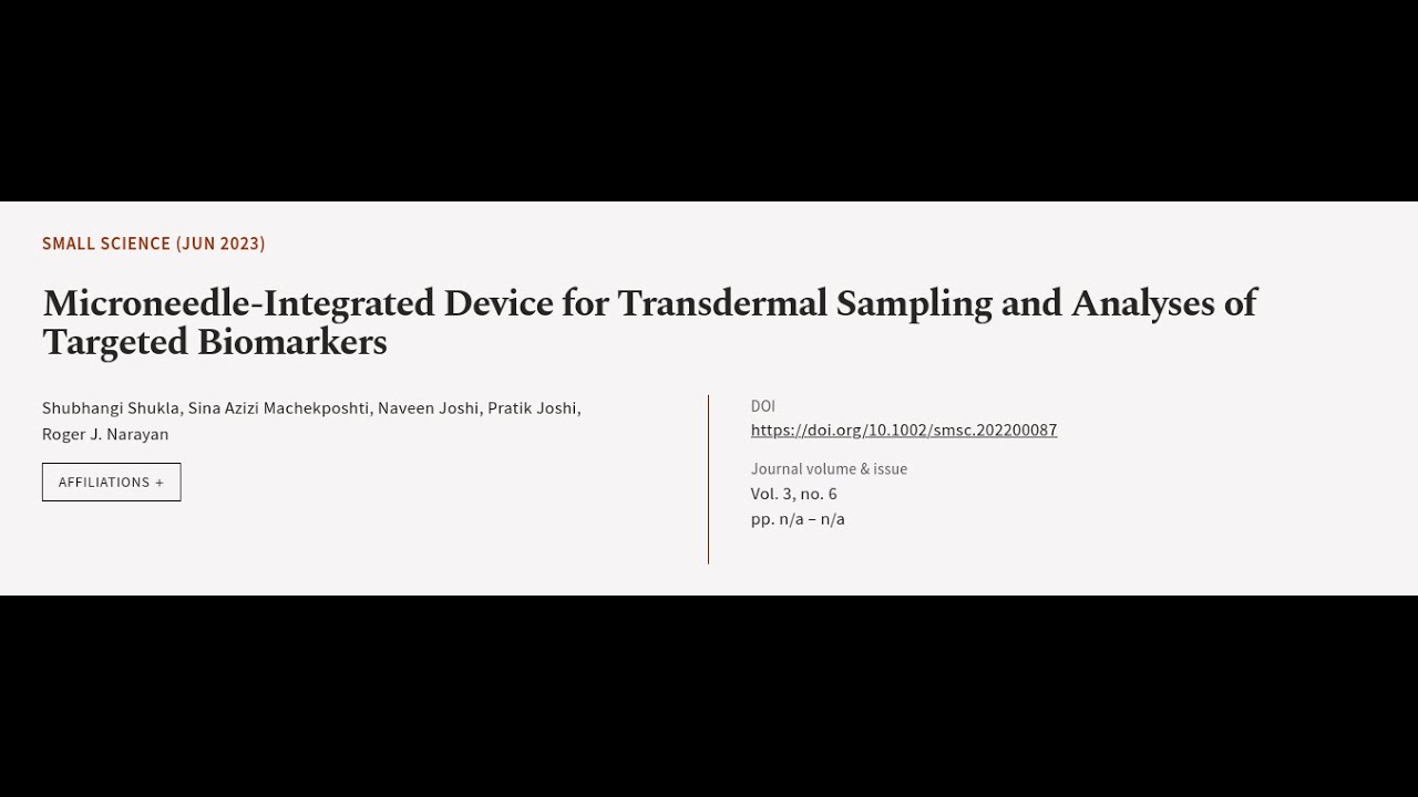 Microneedle‐Integrated Device for Transdermal Sampling and Analyses of ...
