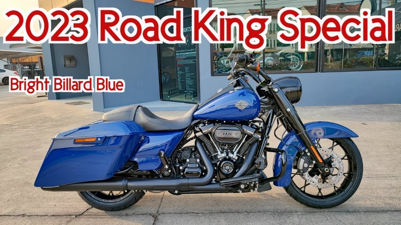 Road King Special 2023 Bright Billard Blue Walkaround Close up details ...