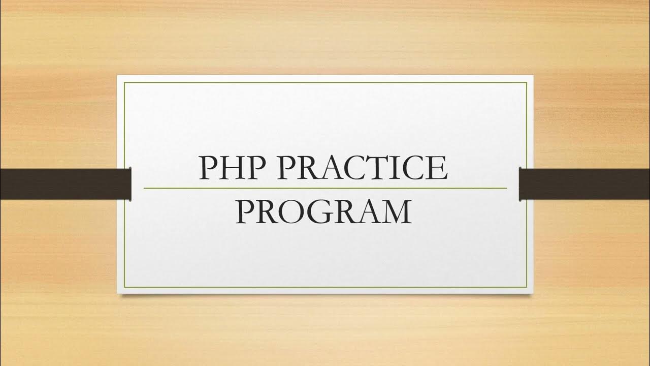 PHP Practice Codes - YouTube