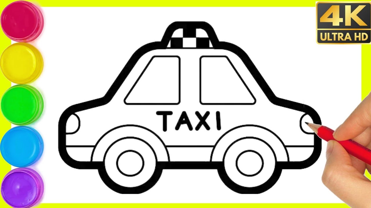 How to draw a Taxi 🚖 step by step | drawing taxi car vehicle easy ...