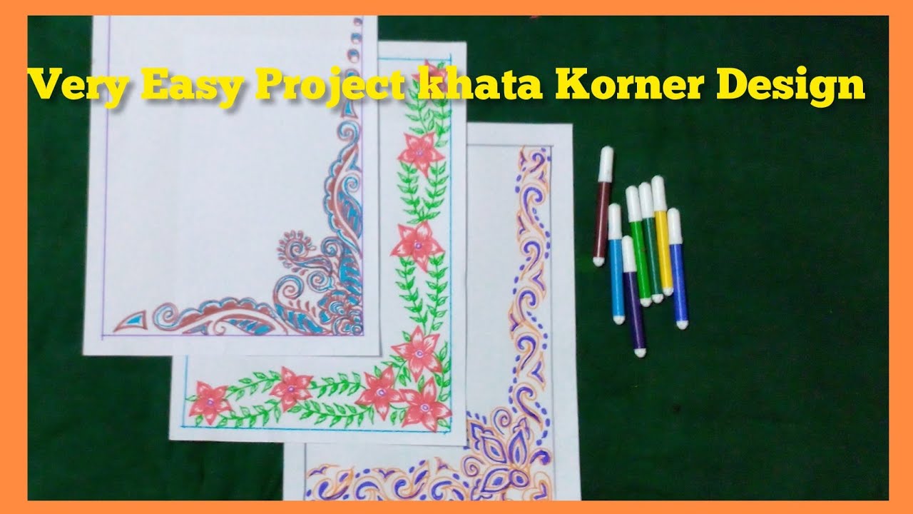 3 Easy Project khata Korner Design. - YouTube
