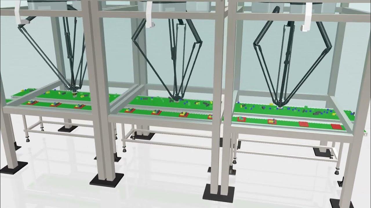 3 Delta Robot Pick & Place - Assembly Line - YouTube